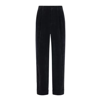 Valentino Gewaschene Baumwoll-Leinen-Samthose - - Trousers - Herren - Blau - L