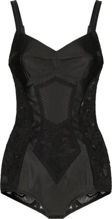 Dolce & Gabbana Femme, Sous-v&ecirc;tements, Noir, Taille: 38 FR Body Corset en Dentelle et Satin