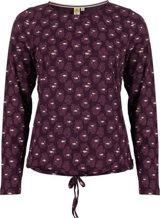 Roadsign Damen Langarmshirt ausdrucksstarker Allover-Print f&uuml;r individuelle Everyday-Looks aubergine, 2XL