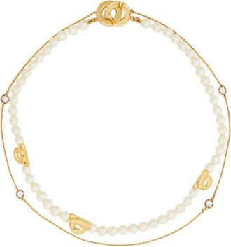 Ferragamo Femme, Accessoires, Multicolore, Taille: ONE Size Glass Pearl Strand Necklace