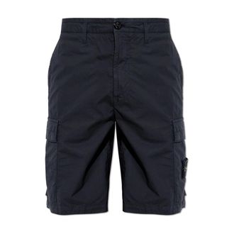 Stone Island Cotton Cargo Shorts - Homme - Shorts - Noir - Taille: W31
