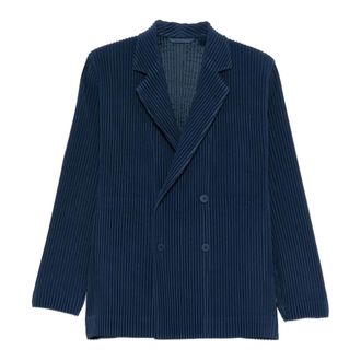 Issey Miyake Pliss&egrave; Jacke - - Jackets - Herren - Blau - M