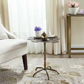 Safavieh Modern Wooden Accent Table, in Antique Brass, 45 X 50 X 55