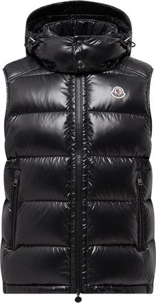Moncler Moncler Bormes Hooded Down Gilet, Men, Black, Size: 0