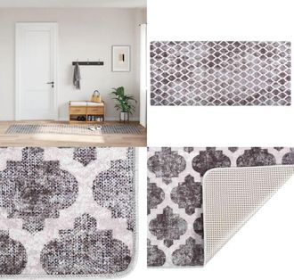 vidaXL Teppich Waschbar 80x300 cm Mehrfarbig Rutschfest - Samt Teppich - Wohnzimmer Teppich - Flur Teppich - Treppenl&auml;ufer - Multifarben Teppich - Home &