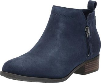 Toms Womens Dahlia Ankle Boot, Navy Suede Heritage Canvas, 40 EU