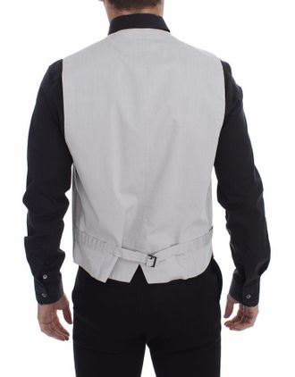 Dolce & Gabbana Mens Beige Cotton Silk Blend Dress Vest Blazer Material