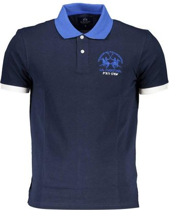 La Martina Poloshirt Herren Kurzarm Poloshirt Blau - Stickerei &