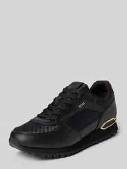 HUGO BOSS Sneaker aus echtem Leder-Mix Modell PARKOUR-L_RUNN_NMNAL