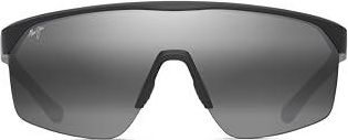 Maui Jim Paluna Lunettes de soleil rectangulaires, Noir mat/gris neutre polarisé, Large