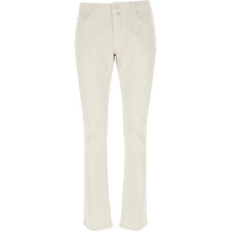 Jacob Cohen Schlank geschnittene elfenbeinfarbene Hose - - Jeans - Herren - Beige - W32