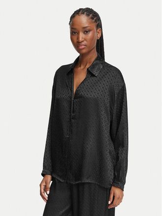 HUGO BOSS Pyjamahemd 50570996 Schwarz Relaxed Fit