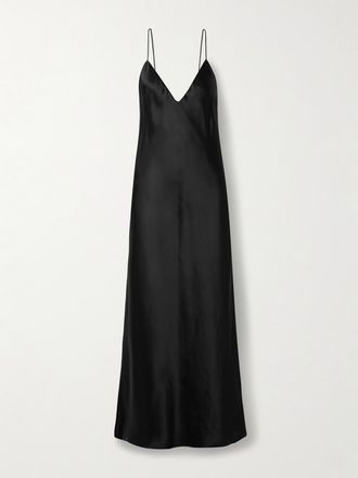 Khaite Taja Maxikleid Aus Satin - Schwarz