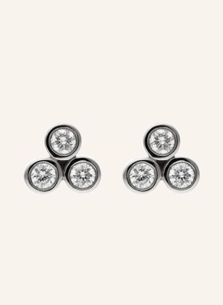 Cada Cada Ohrstecker 3 Stones Diamond silber