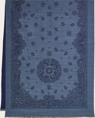 Ferragamo Herren Stola mit Arabesque-Print Blau