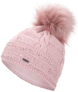 Faera Winterm&uuml;tze M&uuml;tze Damen Pailletten warm gef&uuml;ttert Bommelm&uuml;tze Fleecefutter Winter M&auml;dchen Weihnachten Strickm&uuml;tze Beanie, Farbe:Rose