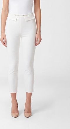 Elisabetta Franchi Hoch taillierte Skinny-Hose aus Cr&ecirc;pe mit Pattentaschen
