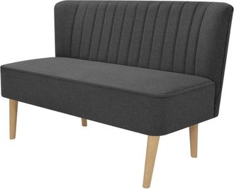 Festnight Sofa 2-Sitzer-Sofa 2-Sitzer Couch Loungesofa Wohnzimmersofa Stoffpolsterung Holzrahmen 117x55,5x77cm für Wohnzimmer Büro - Dunkelgrau