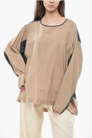 Dries Van Noten Crewneck Blouse CAIAS with Hairline Pattern size 44