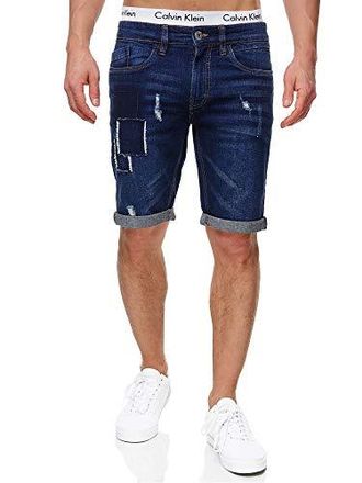 Indicode Hommes Roberts Jeans Shorts | Pantalon Court en Jean &agrave; 5 Poches Blue XXL