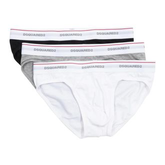 Dsquared2 Homme, Sous-vêtements, Multicolore, Taille: M Lot de 3 slips unis à taille élastique
