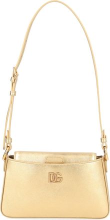 Dolce & Gabbana Womens Phone Bag Gold Leather Shoulder