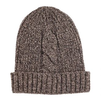 Eleventy Strickm&uuml;tze aus Woll-Viskose-Mix mit Zopfmuster - - Accessories - Herren - Braun - ONE SIZE