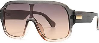 Generic Lunettes de soleil carrées surdimensionnées à une lentille pour homme et femme, lunettes de soleil tendance UV400 vintage 2025