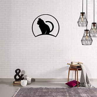 Homemania Art & prints mania by Homemania Wanddekoration, Katzenwanddekoration, Schwarz