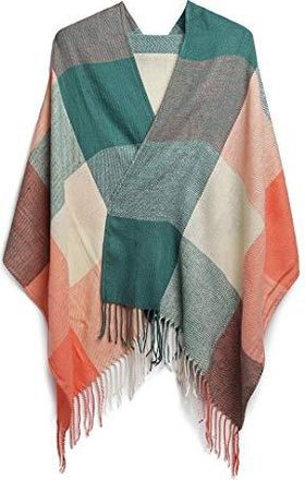 Miss Lulu Écharpe dhiver pour Femme, écharpes et châles pour Femme en Tartan, Enveloppant et Chaud, Doux comme Le Cachemire, Vert, Taille Unique