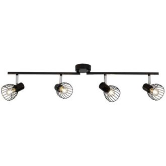 Brilliant Lampe Blacky spot tube 4flg noir 4x D45, E14, 40W, adapt&eacute; aux lampes &agrave; suspension (non inclus) &Eacute;chelle a ++ &agrave; e Bras pivotant / t&ecirc;tes pivotantes