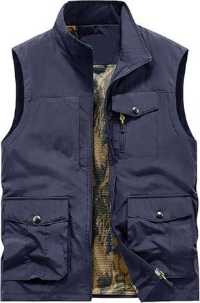 Generic Gilet softshell pour homme - Gilet de sport l&eacute;ger doubl&eacute; avec poches - Gilet de course - Grandes tailles - Gilet de travail ultra l&eacute;ger - Gilet dhiver
