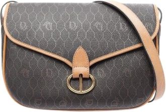 Dior Pre-owned Sac bandouli&egrave;re en toile enduite PVC motif nid dabeille en cuir - Femme - Pre-owned - Brun - Taille: ONE Size