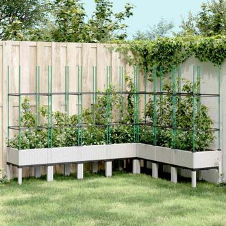 vidaXL Jardini&egrave;re avec treillis blanc 200x160x142,5 cm pp Vidaxl
