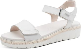 Tamaris Damen Keilsandalen, Frauen Sandalen,Wechselfu&szlig;bett,Comfort Lining,modisch,klassisch,modern,Nieten,Schleifen,schwarz,Rose,White,38 EU
