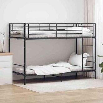 vidaXL Etagenbett Schwarz Metall 90&times;200 cm Vidaxl