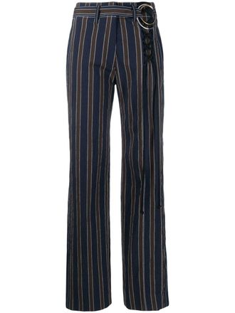 Tory Burch Gestreifte Taillenhose - Blau