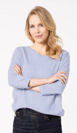 Ser 3/4-Arm-Shirt Shirt Herzf&ouml;rmige Hals&ouml;ffnung W7250126