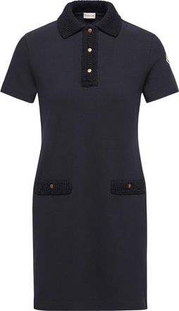 Moncler Moncler Mini Robe Polo En Piqu&eacute; De Coton, Femme, Bleu, Taille: Xs