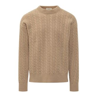 A Paper Kid Homme, Pulls, Brun, Taille: M Pull en maille torsad&eacute;e