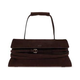 Moschino Femme, Sacs, Brun, Taille: ONE Size Tie Suede Handbag