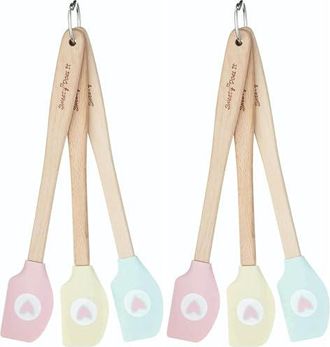 KitchenCraft Sweetly Does It Mini Spatulas, 3er Set, sp&uuml;lmaschinenfest, Silikon Mini Spatel Teigschaber, 28 x 18 x 18 cm, 1 Set (Packung mit 2)