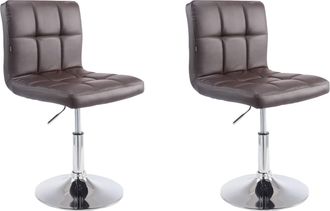 Clp 2er Set Lounger Palma V2 Mit Kunstlederbezug I 2 x H&ouml;henverstellbarer Polsterstuhl Mit R&uuml;ckenlehne, Farbe:braun