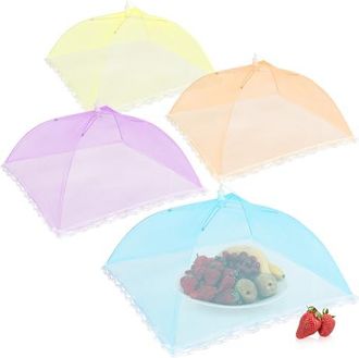 Com-Four 4X Cache-Mouches - Cache-Mouches colorés pour Aliments - Cache-Mouches pour Nourriture, Nourriture, Fruits - Cache-Mouches et Cache-Mouches - 45 cm (4