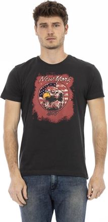 Trussardi Casual T-Shirt mit Rundhalsausschnitt - - Tops - Herren - Schwarzk - M