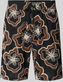 Antony Morato Straight Fit Shorts mit floralem Allover-Stitching