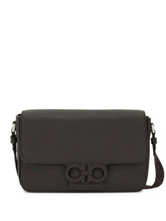 Ferragamo sacoche en cuir à boucle Gancini - Marron