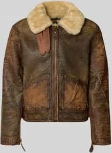 Polo Ralph Lauren Regular Fit Lederjacke mit Lammfellkragen Modell ICELANDIC