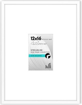 Americanflat Bilderrahmen mit poliertem Plexiglas, 30,5 x 40,6 cm, Verwendung als 10,2 x 15,2 cm Rahmen mit Passepartout oder 30,5 x 40,6 cm ohne Passepartout, Str