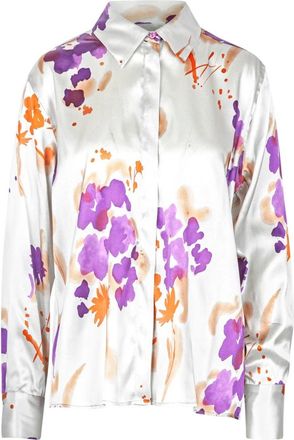 Niù Niu, Femme, Blouses et Chemises, Multicolore, Taille: 38 FR Satin Shirt